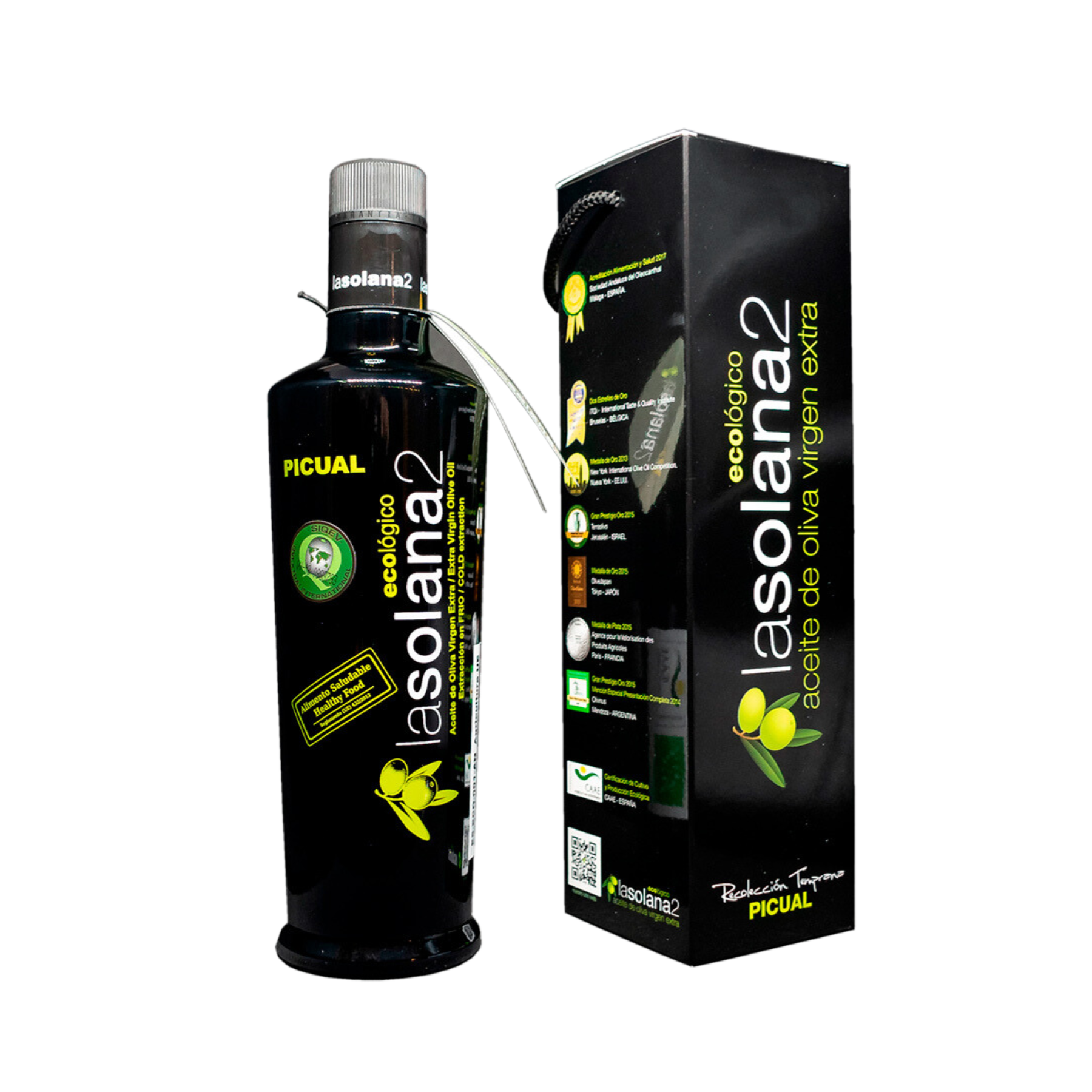 AOVE PICUAL ECOLÓGICO BOTELLA OLEO 500ML CON ESTUCHE | Sabores Almería