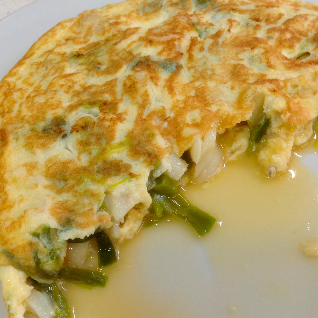 Tortilla de Ajetes y Bacalao | Sabores Almería